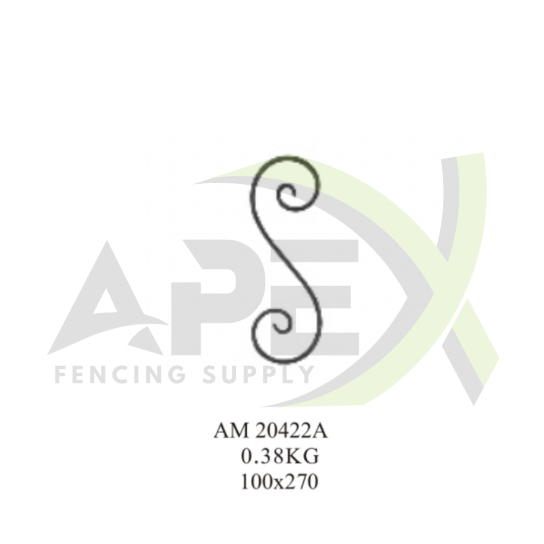Steel Scroll S-Shaped 6x12 100x270 — Apex Fencing Supply