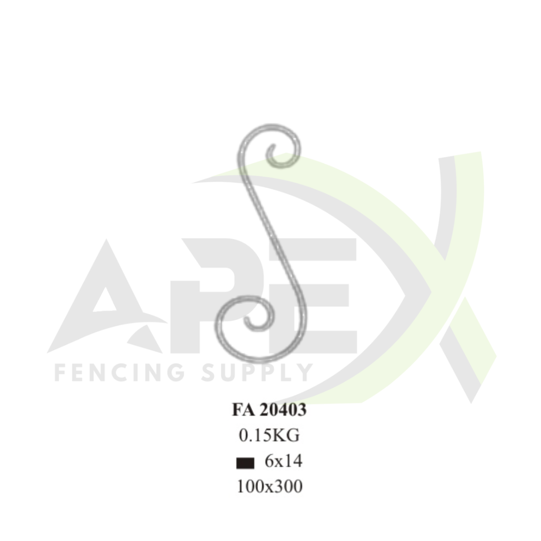 Aluminium Scroll 100x300 — Apex Fencing Supply