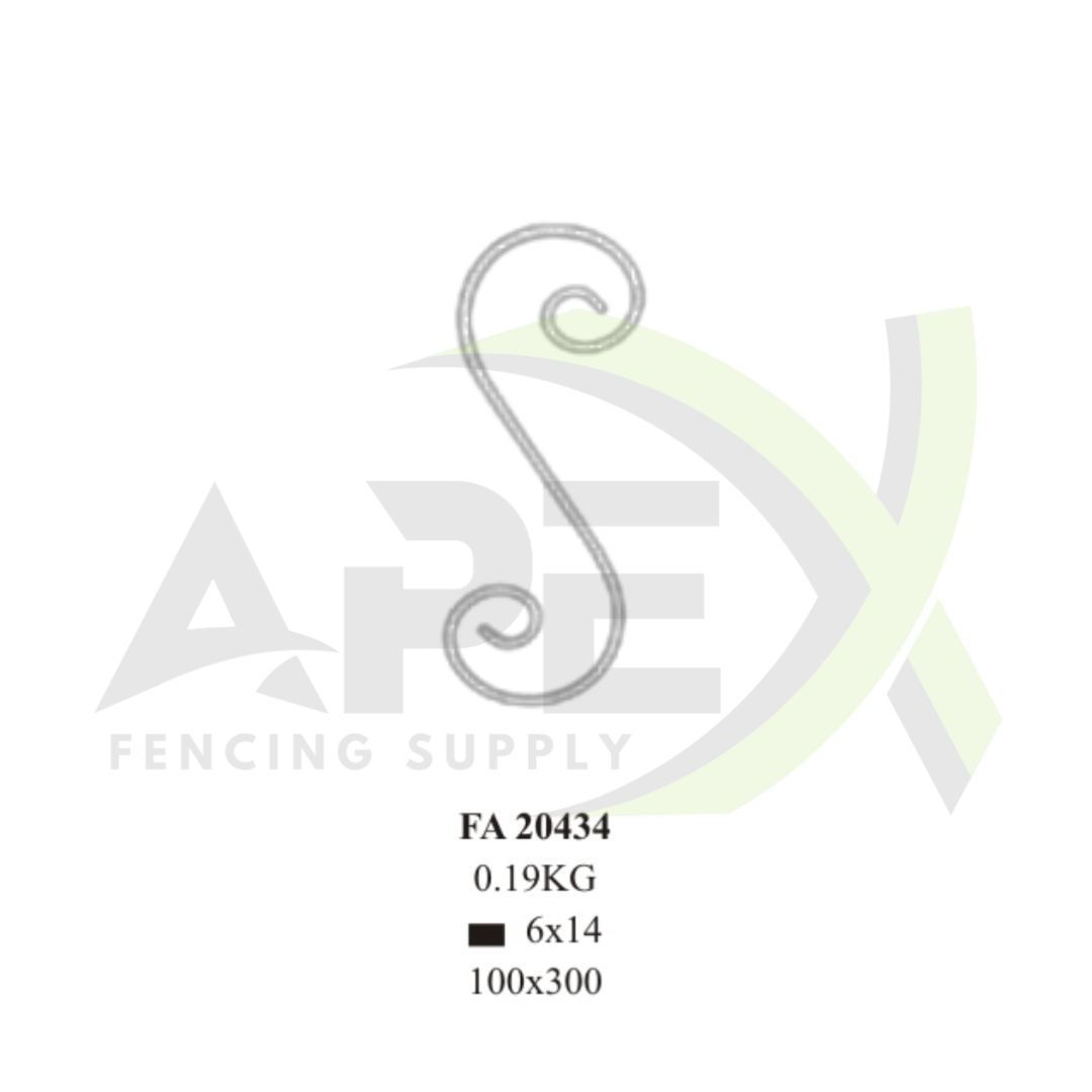 Aluminium Scroll 100x300 — Apex Fencing Supply
