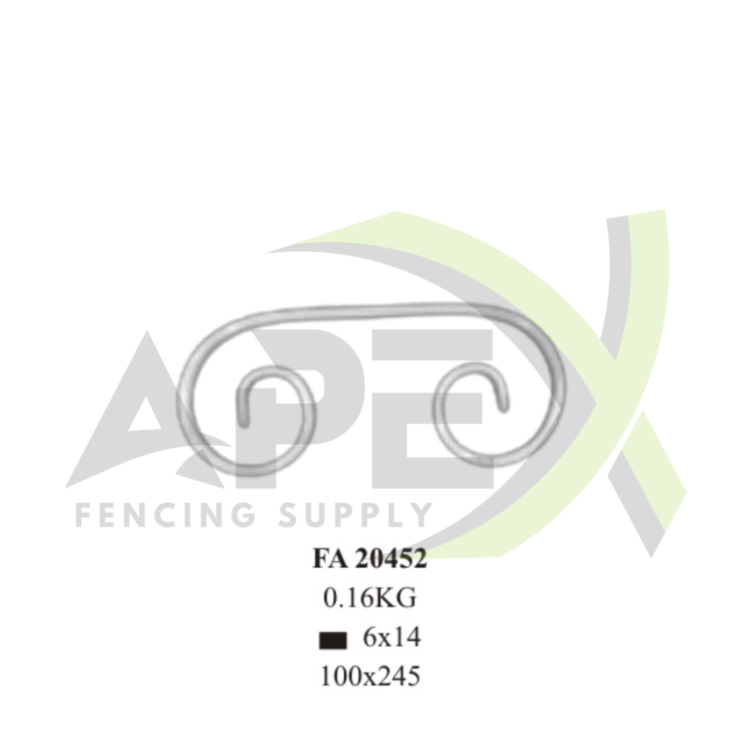 Aluminium Scroll 100x245 — Apex Fencing Supply
